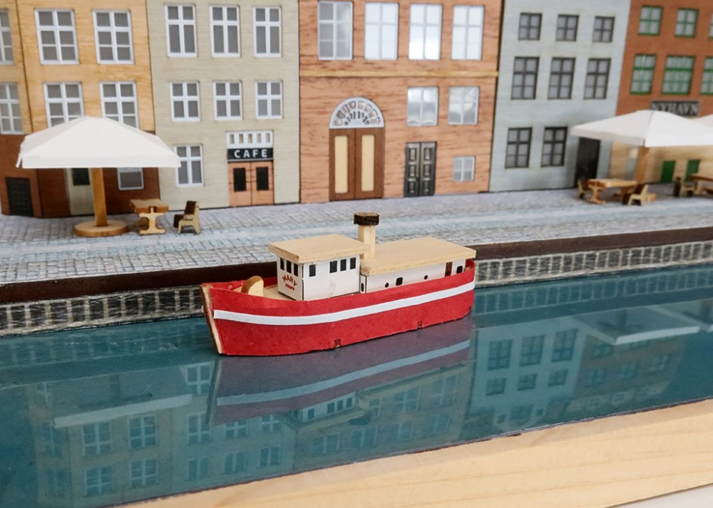 "STREETS of EUROPE / DANMARK - Kopenhagen" Wooden Model Kit, by Woody JOE