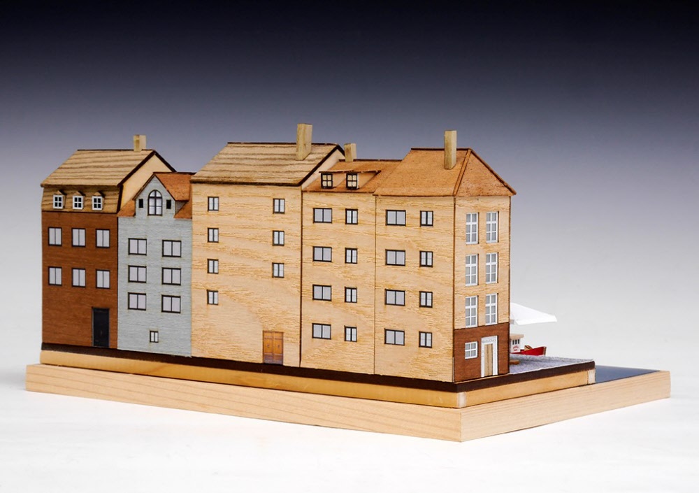 "STREETS of EUROPE / DANMARK - Kopenhagen" Wooden Model Kit, by Woody JOE