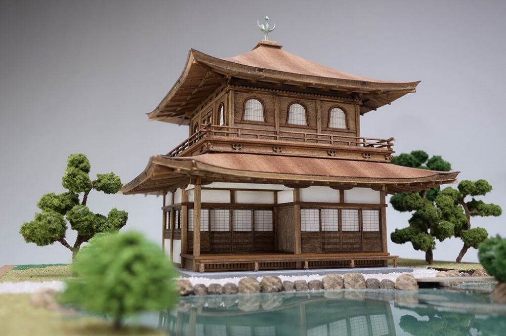 Jisho-ji Temple GINKAKU, Wooden Japanese Temple Model Kits, by Woody JOE