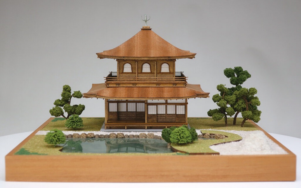 Jisho-ji Temple GINKAKU, Wooden Japanese Temple Model Kits, by Woody JOE