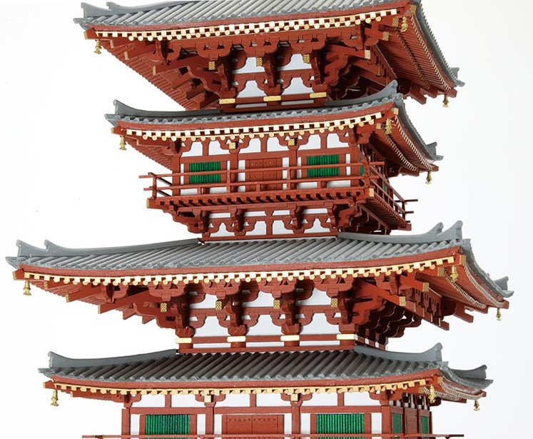 YAKUSHI-JI TEMPLE Saito ( West Pagoda ), Wooden Japanese Temple Model ...