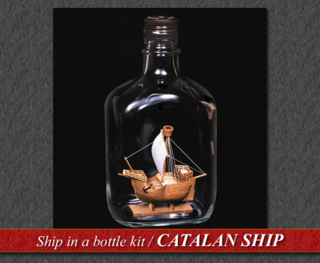 CATALAN SHIP Ship in Bottle Kit, by Woody JOE